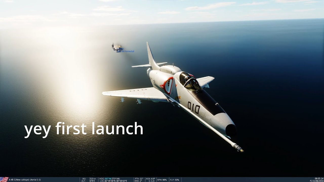 First DCS Carrier TakeOff&Landing!!!! - A4e skyhawk - YouTube