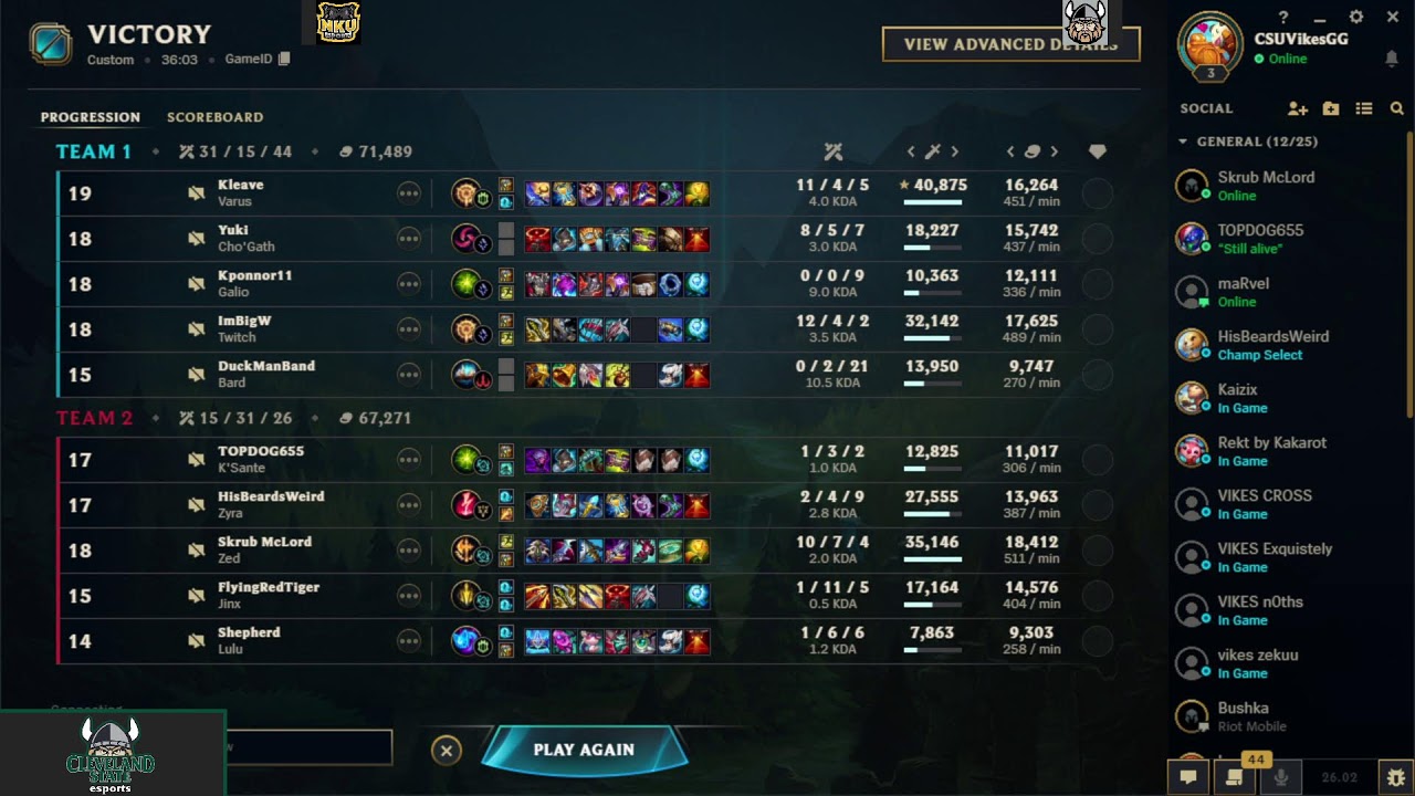 League of Legends | CSU Vikes | NECC Placements - YouTube