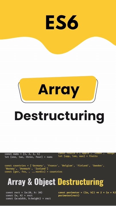 Array Distructuring ES6 Tutorial in Hindi 2024 - YouTube