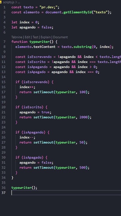 Efeito máquina de escrever com JavaScript #javascript - YouTube