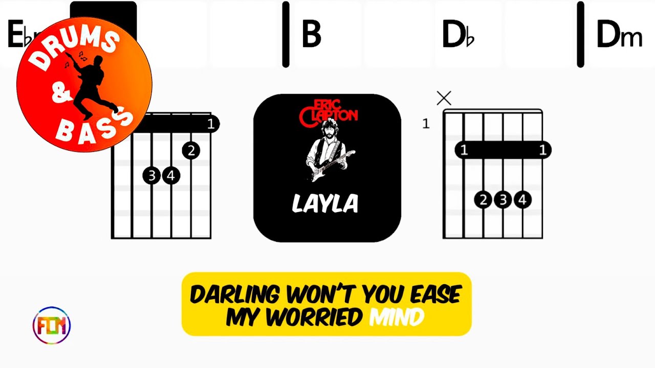 Eric Clapton - Layla • Bass & Drums | Scrolling Guitar Chords & Lyrics ...