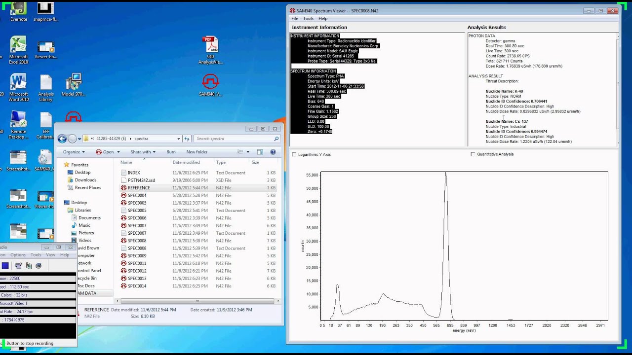 Berkeley Nucleonics SAM 940 Isotope Identifier - Viewer Software - YouTube