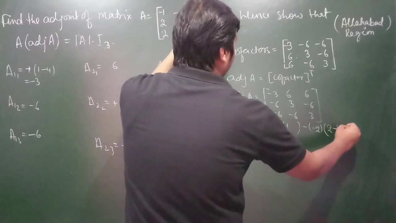 36. Determinants - Adjoint of Matrix - Example #2 - Find adjoint of 3x3 ...