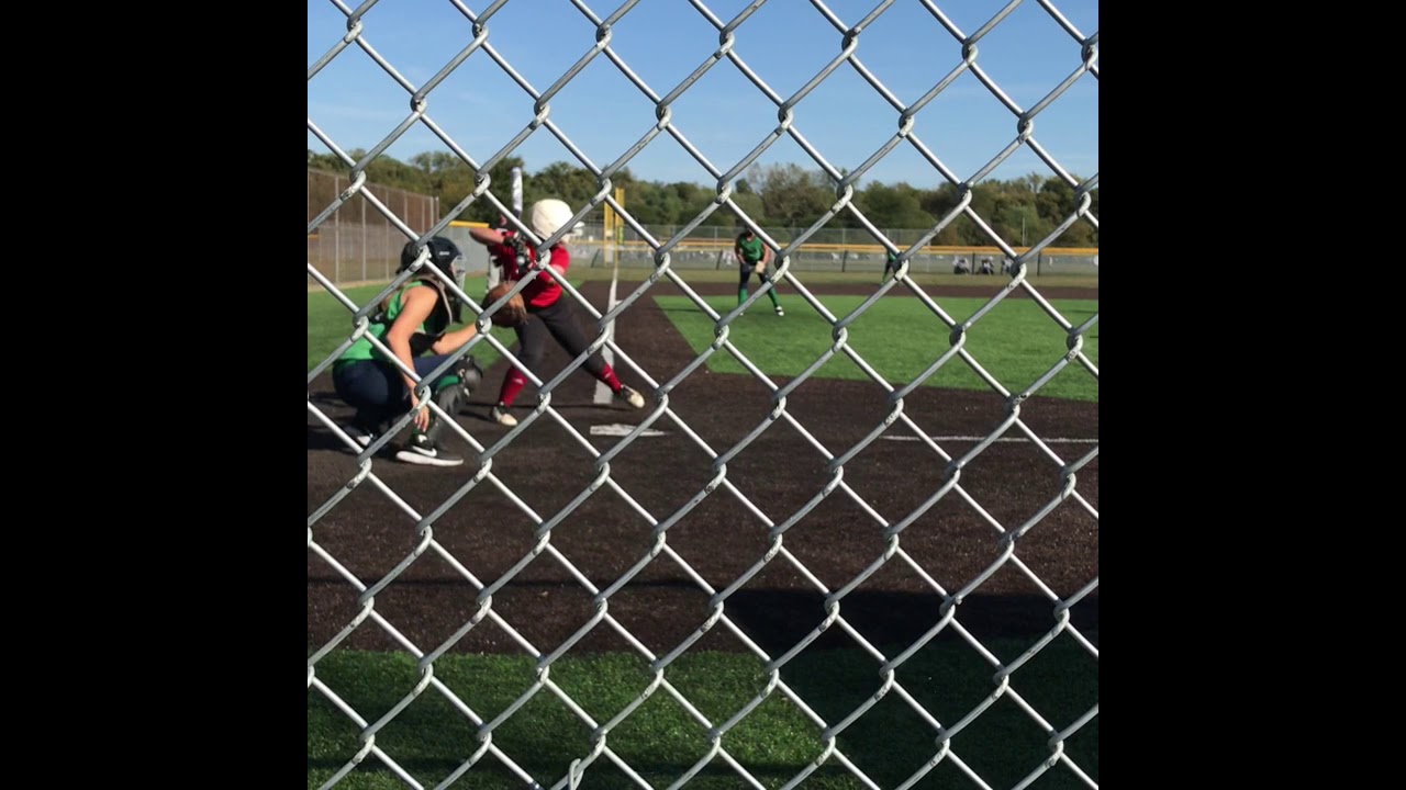 Hit by Pitch - 10/05/19 Diamond Dusters 14u vs Turnin2 - Mobley - YouTube