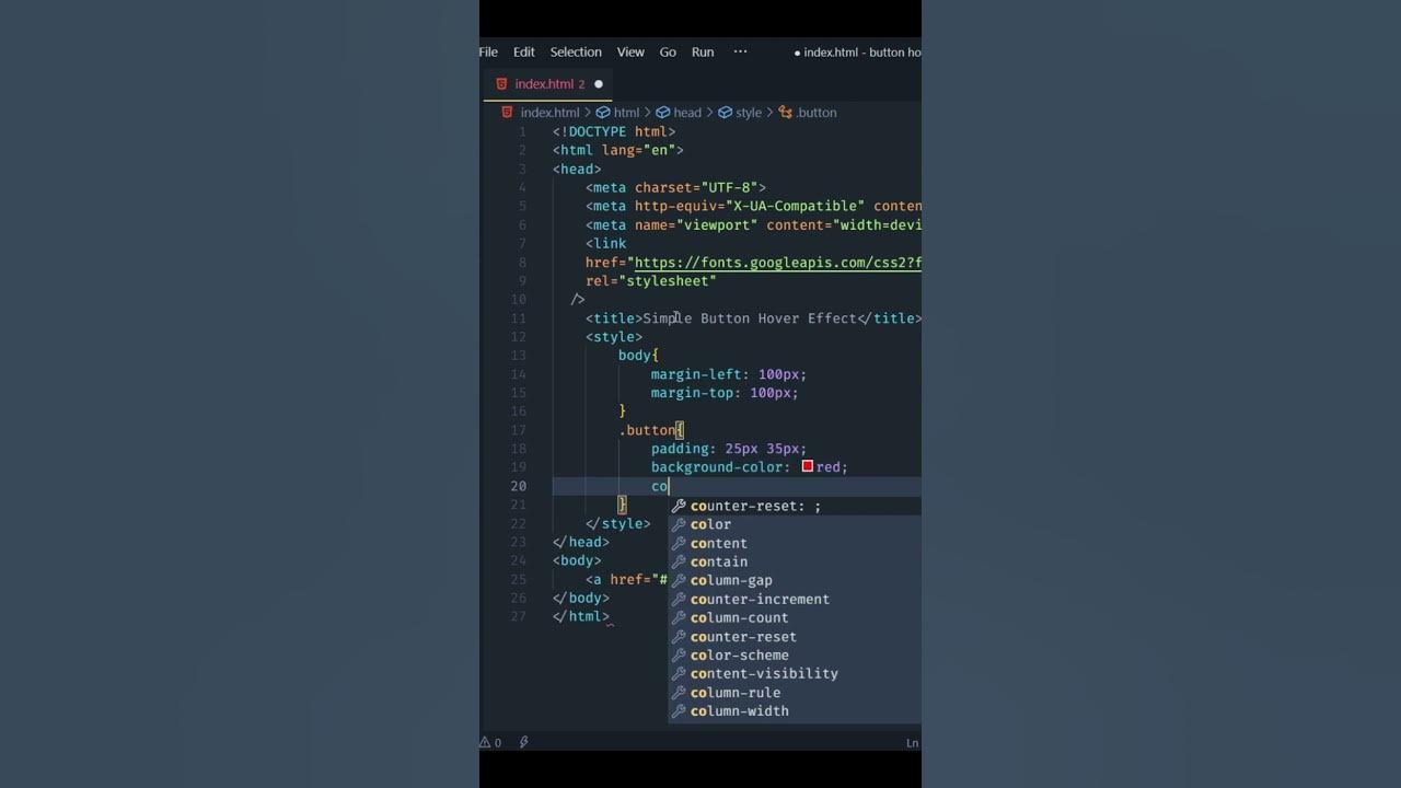 How To Make A Simple Hover Button Html Css Youtube