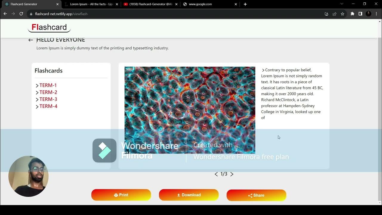 Front-end Project Flashcard Genrator Presentation , React , Redux ...