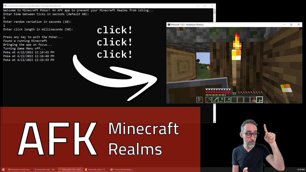 How to do AFK on Minecraft Realms and Not Get Kicked Out! - YouTube