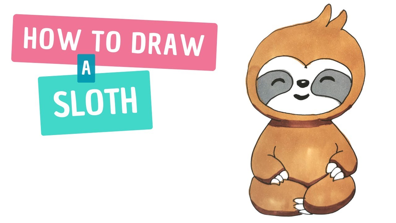 Sloth Drawing Tutorial: Create an Adorable Cartoon Character - YouTube