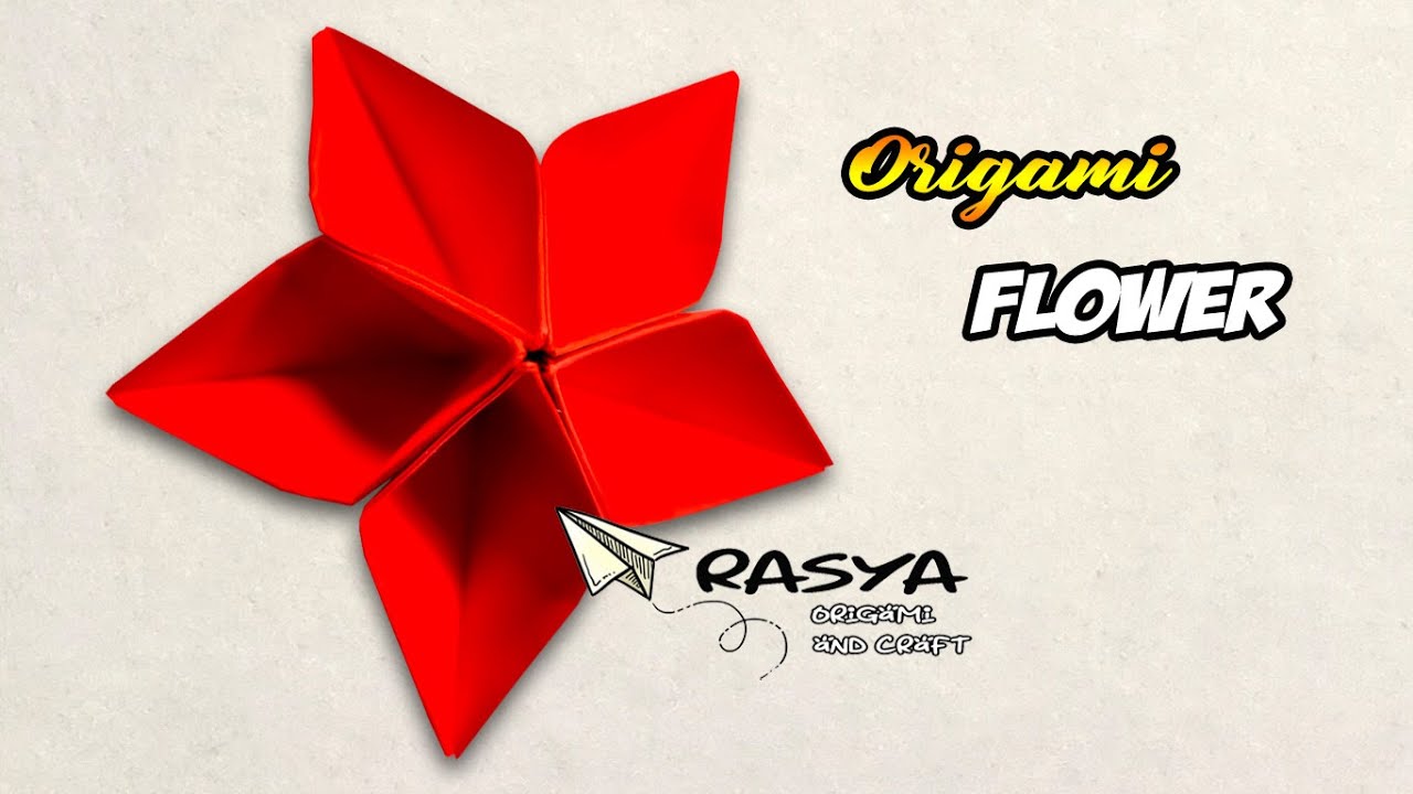 How to Make Origami Flower - 5 petal - Cara membuat Origami Bunga - YouTube