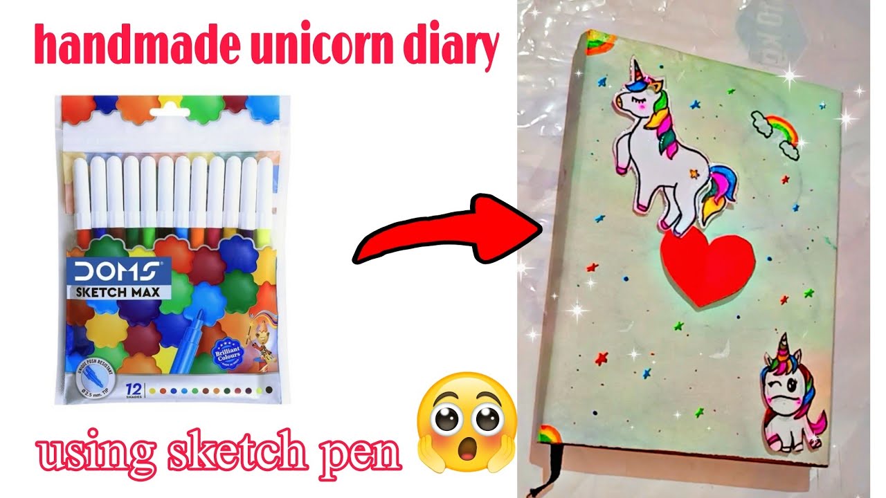 diary decoration ideas/ handmade unicorn diary/ easy Art and craft ...