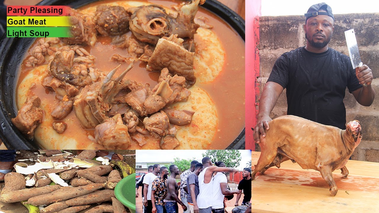 I Prepared Goat Meat Light Soup & Fufu For My Brothers At SOWUTOUM ...