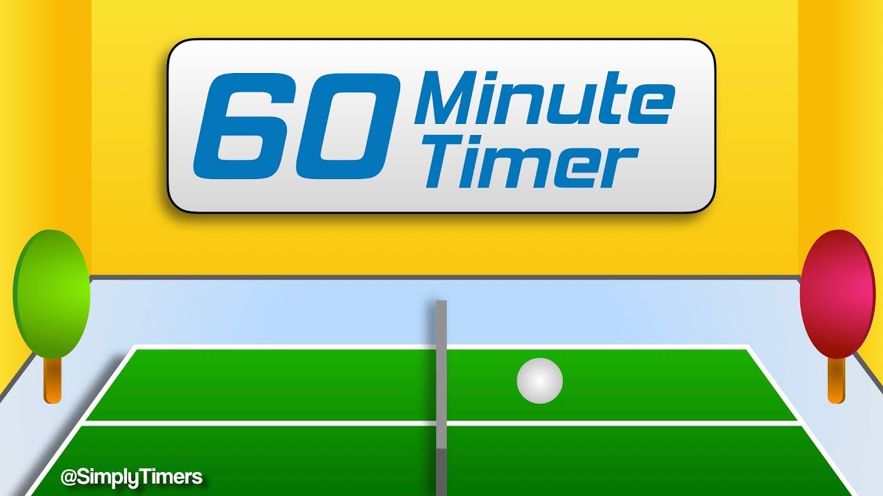60 min Table Tennis countdown timer for study, classroom, fitness - YouTube