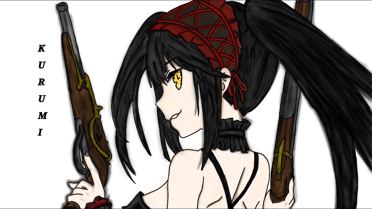 Kurumi Tokisaki Simple drawing and color [Art no~1] - YouTube
