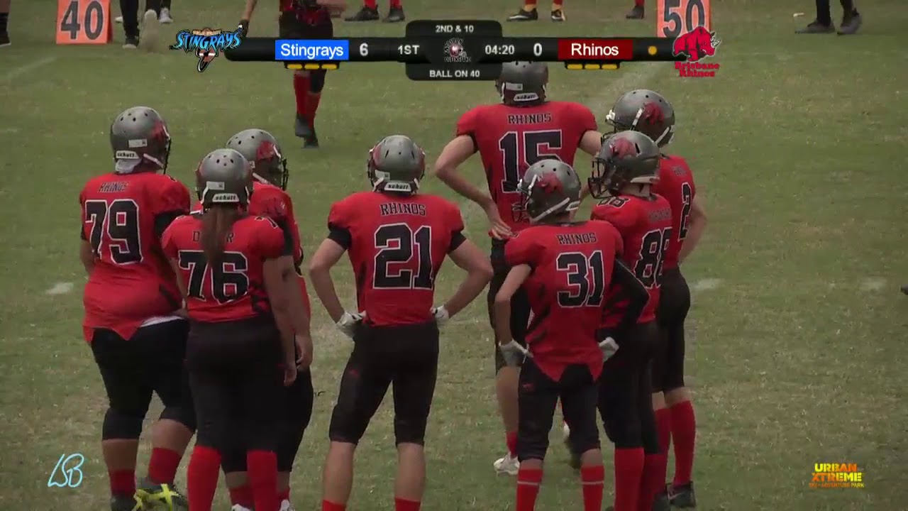 Gridiron Qld Stingrays vs Rhinos JUNIORS Round 7 29th September 2018 ...