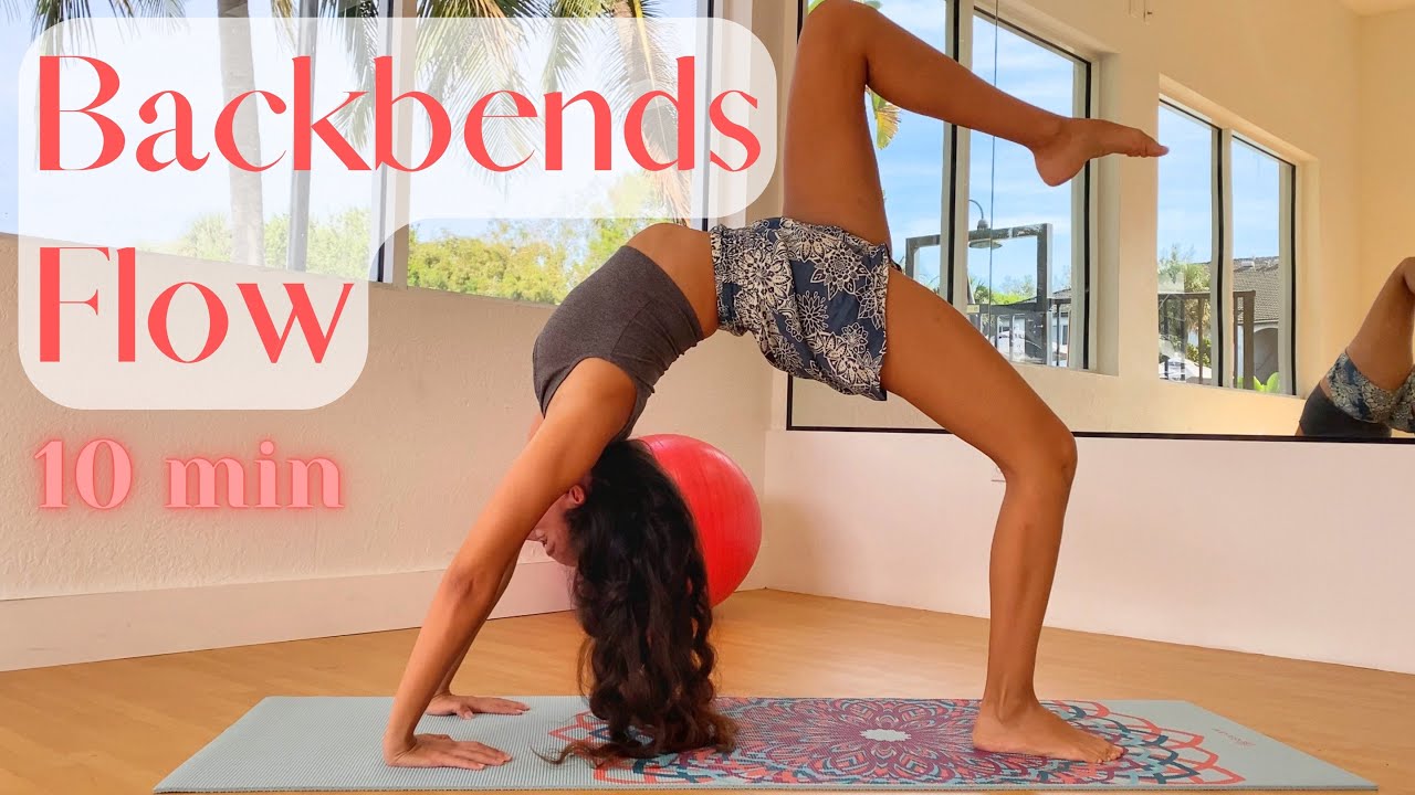 10 Min Slow Backbends Yoga Flow | Vinyasa Practice with Wheel Pose - YouTube