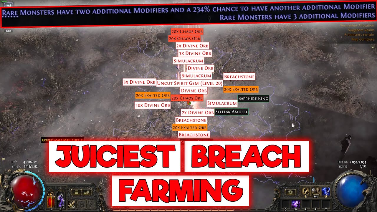 100% QUANTITY + MOD STACKING RARE MONSTERS JUICIEST BREACH FARMING ...