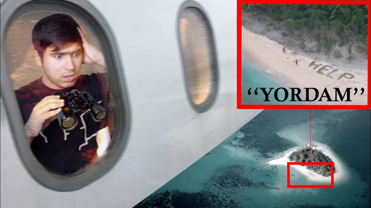 Samolyotdan olingan rasm tufayli, okean o'rtasidagi oroldan odam ...