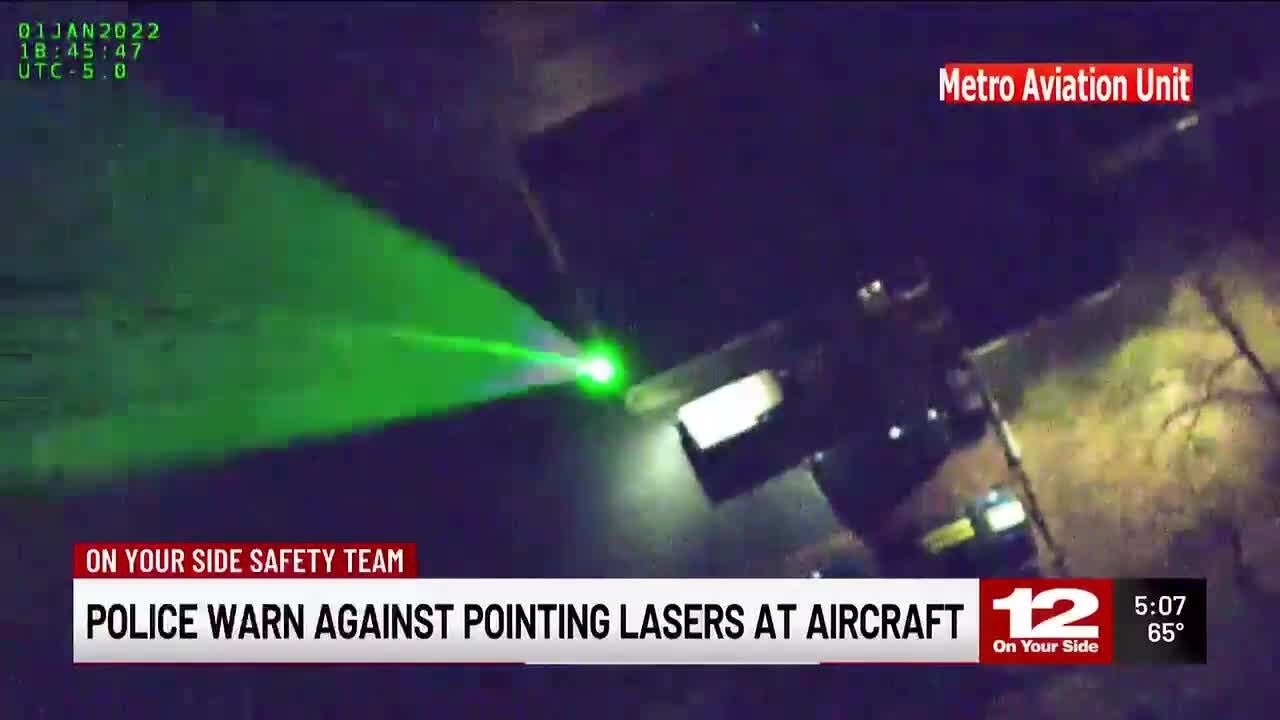 Police warn against pointing lasers at aircraft - YouTube