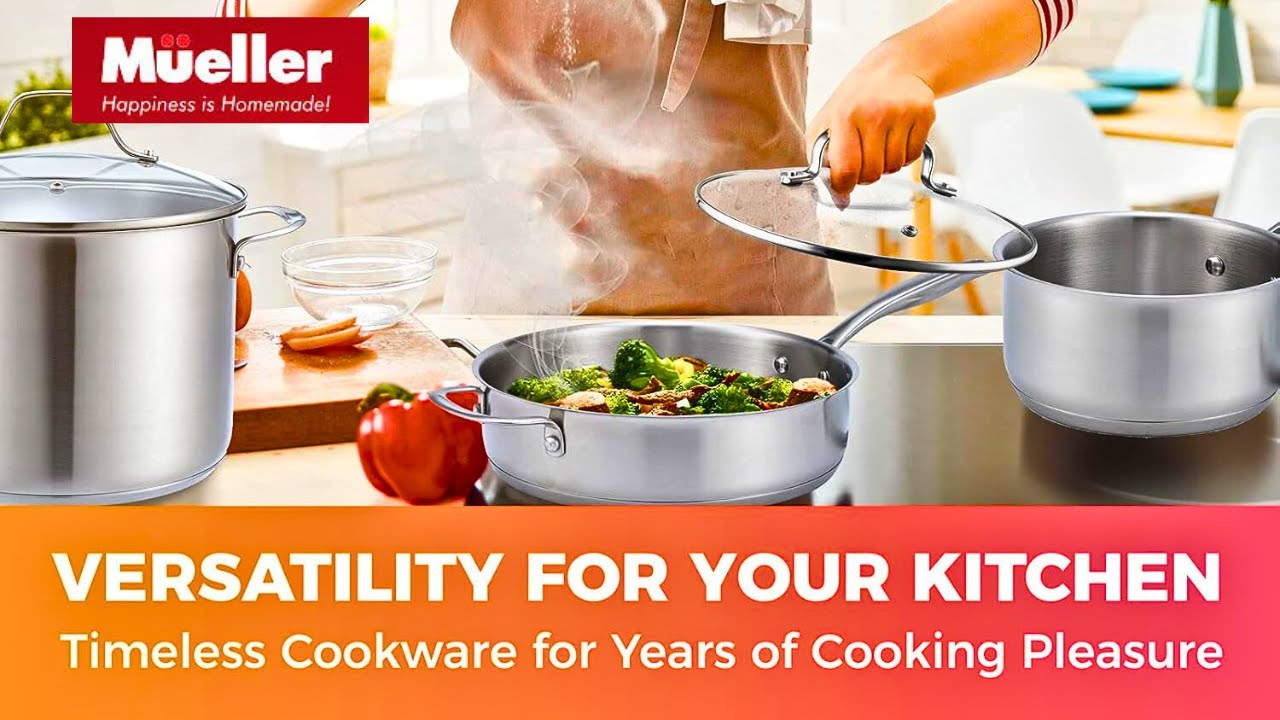 Mueller Pots And Pans Set 17-Piece | Best Pots And Pans Cookware Set ...