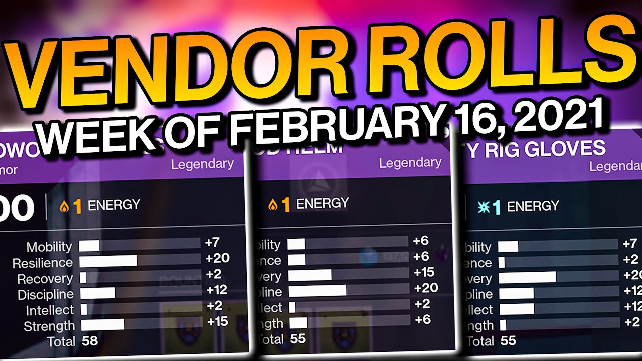 Destiny 2: HIGH STAT VENDOR ARMOR ROLLS | Four HUNTER Pieces! [Feb ...
