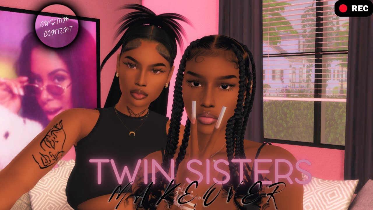 💗 The Sims 4: Twin Sisters CAS with CC | Jaiya&Jade #ts4 #sims4cc # ...