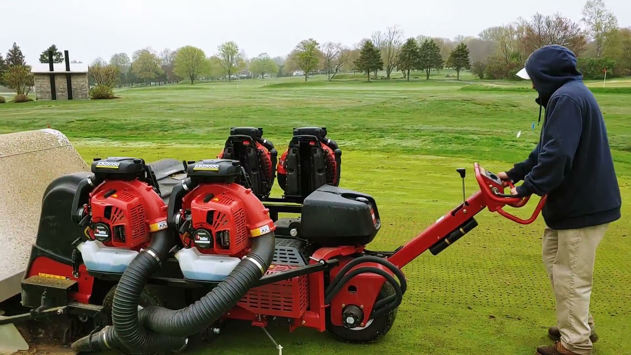 Greens Core Aerification at Wanumetonomy (ProCore 648 w/ CoreMax) - YouTube