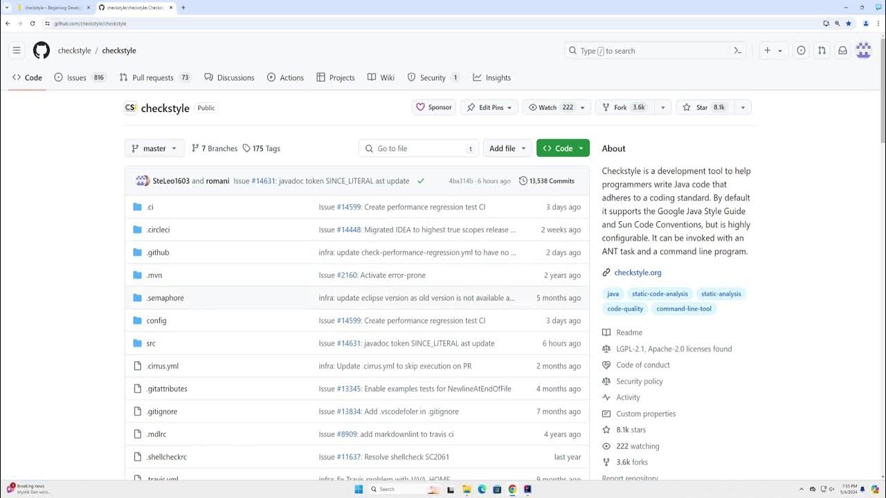 3 1 Creating Pull Request For Checkstyle Preparing To Work On The Issue Youtube