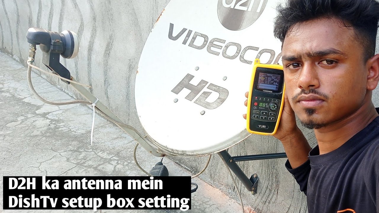 D2H ka antenna mein dishtv ka setup box settings - YouTube