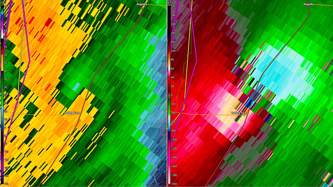 Rolling Fork, MS EF4 Tornado COW1 Radar Loop, March 24, 2023 - YouTube