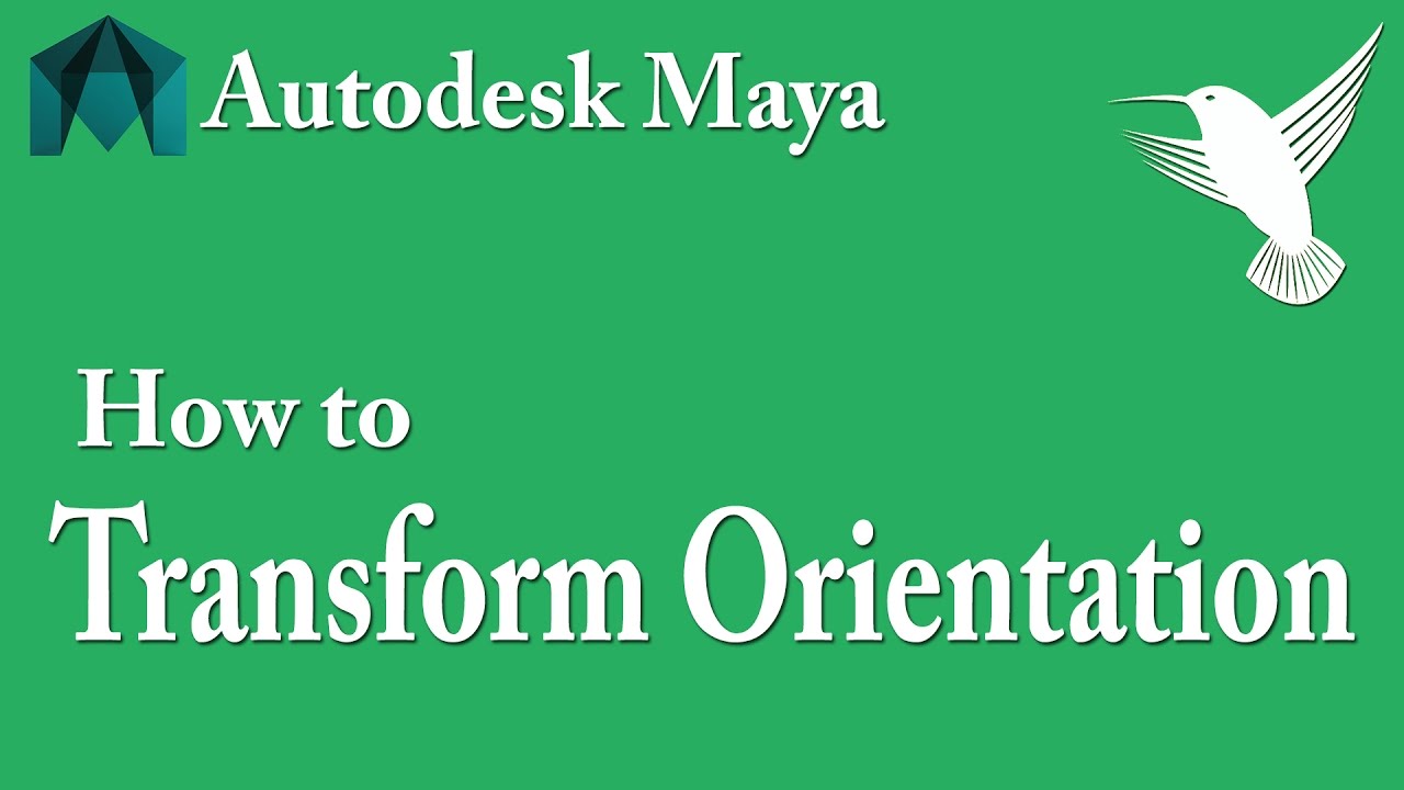 How To Transform Orientation In Maya - Video Tutorial - YouTube