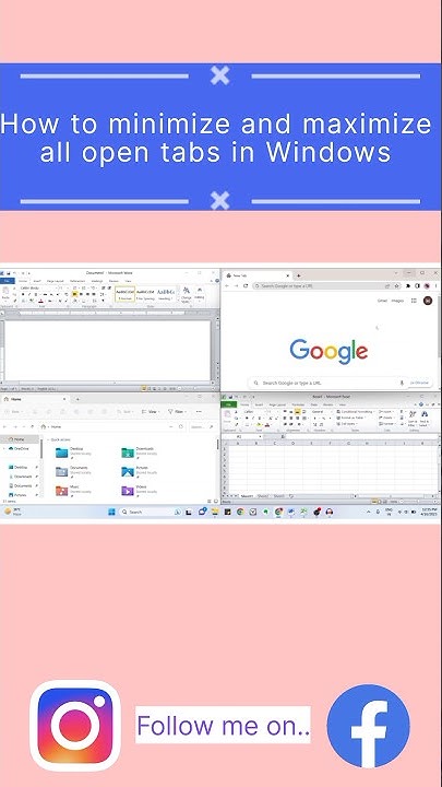 How to minimize and maximize all open tabs in Windows. - YouTube