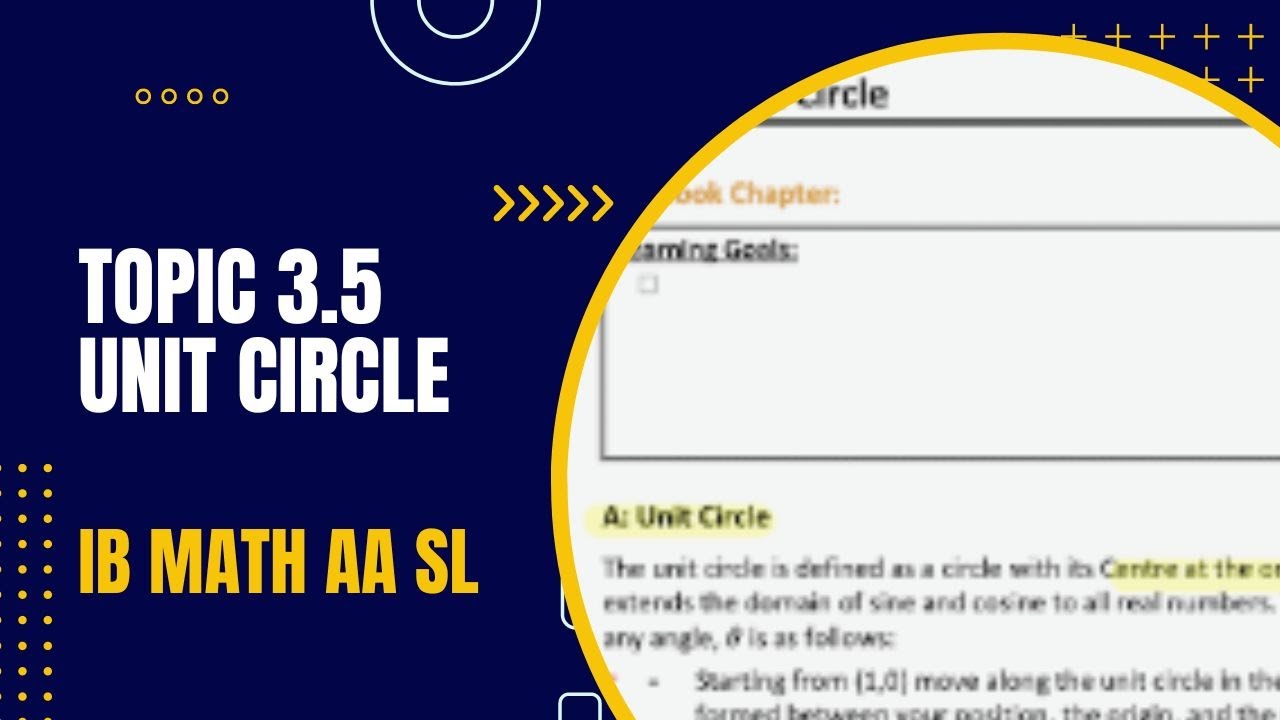IB MATH AA: Topic 3 - 3.5 The Unit Circle Part 1 - YouTube