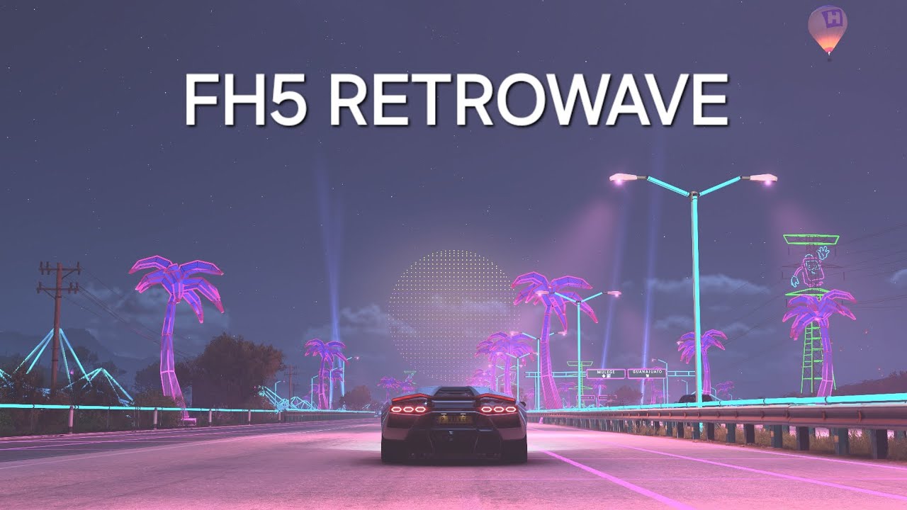 The new FH5 Retro Wave highway decorations (no commentary) - YouTube