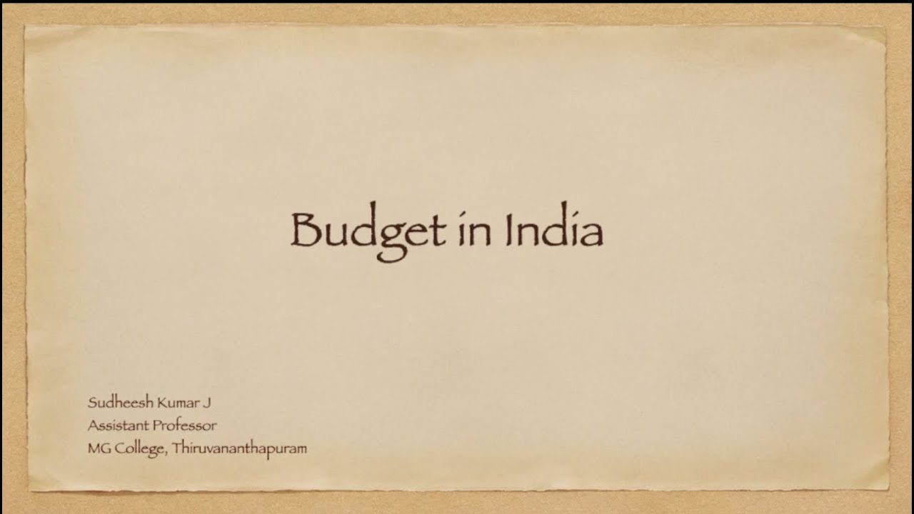 Budget Process in India - YouTube