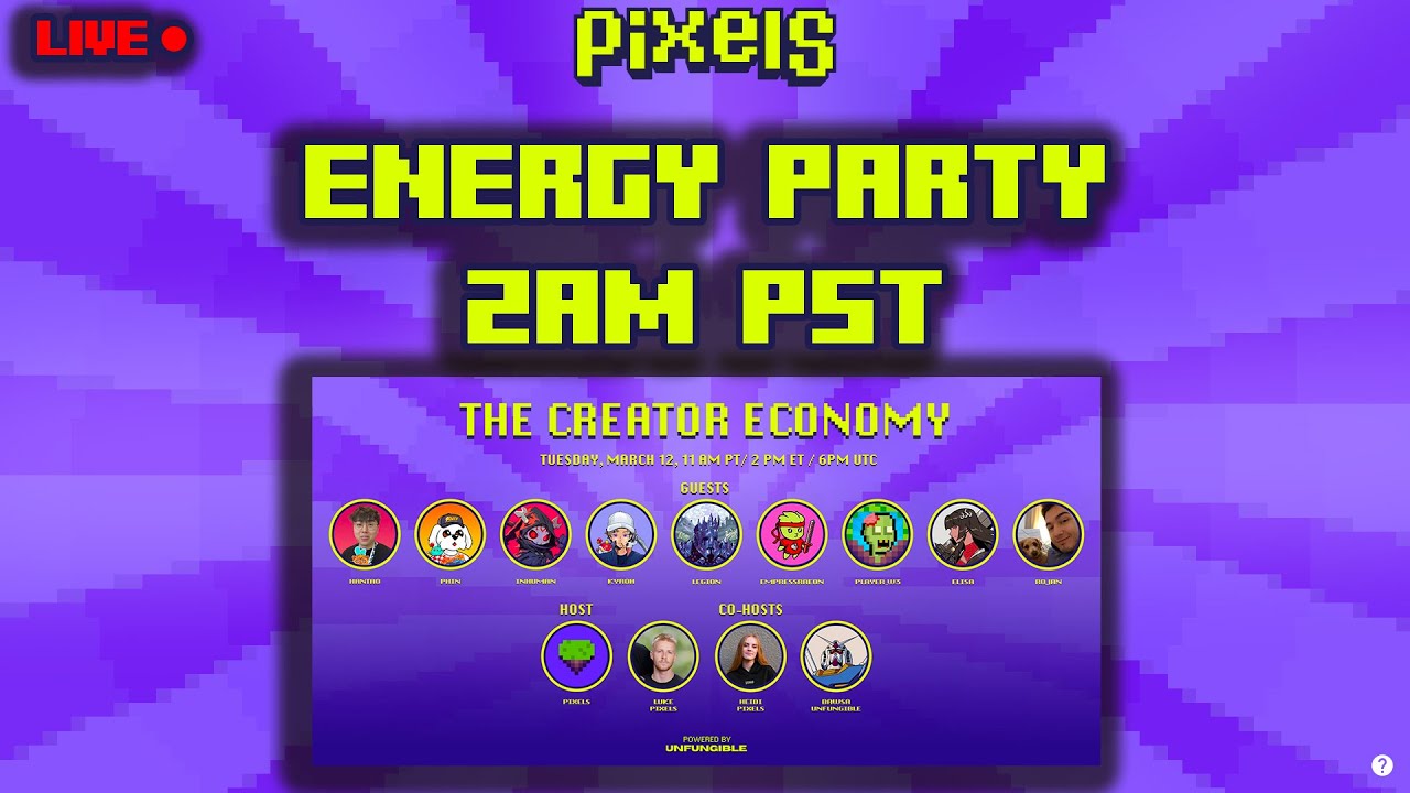 Live: Energy party Later |chill stream|PIxels online - YouTube