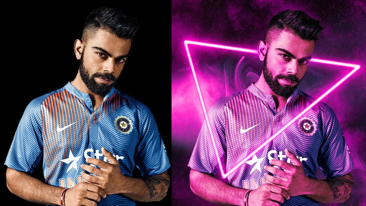 How to create Neon light effect in photoshop I creative Neon light ...