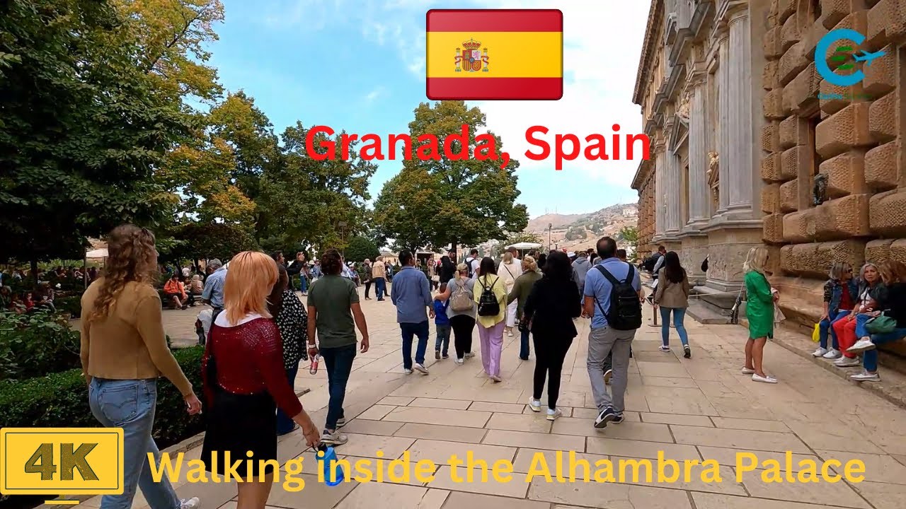 Walking Tour Alhambra Palace Granada Spain 4K || Virtual Tour Inside ...