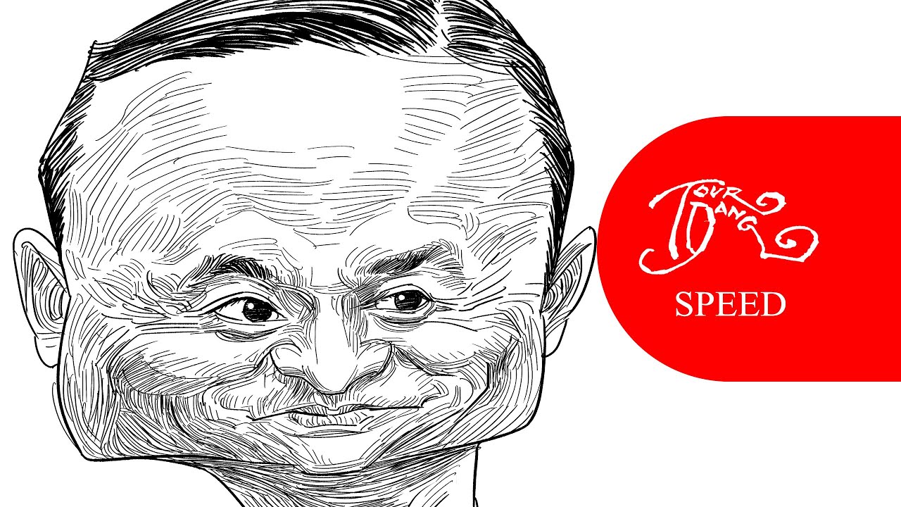 วาด"แจ็ก หม่า" |Jack Ma (caricature/speed) - YouTube