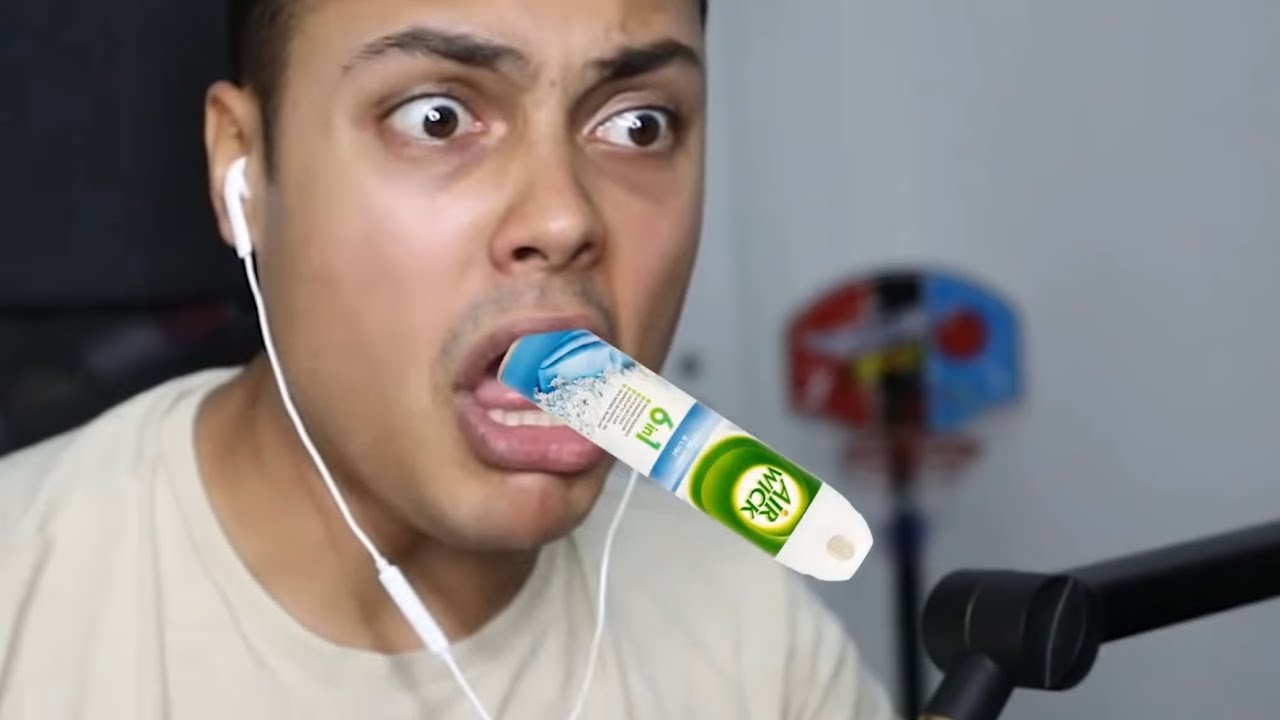 Messyourself sprays air freshener on his mouth…. - YouTube