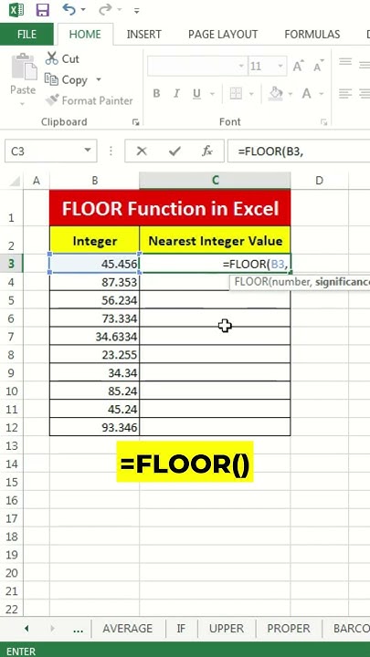 FLOOR Function in Excel #viralvideo #excel #ytshorts #learnexcel #howto #excelshorts # ...