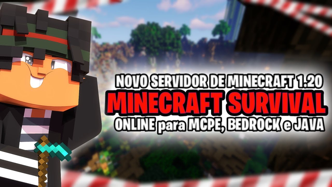SERVER de SURVIVAL 1.20 ONLINE para MINECRAFT PIRATA e ORIGINAL - JAVA, BEDROCK e MCPE - YouTube