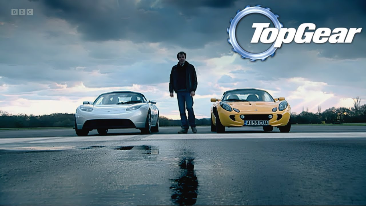 Tesla Roadster vs Lotus Elise DRAG RACE Top Gear | 4K 60fps AI Upscale ...