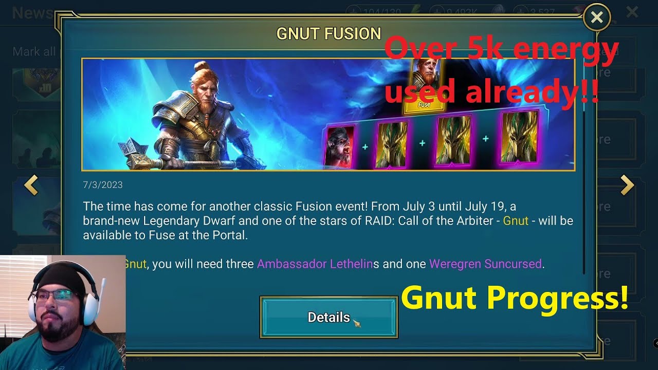 Gnut Progress Update!! Fusion Energy Cost! Promo Code!! Raid Shadow ...
