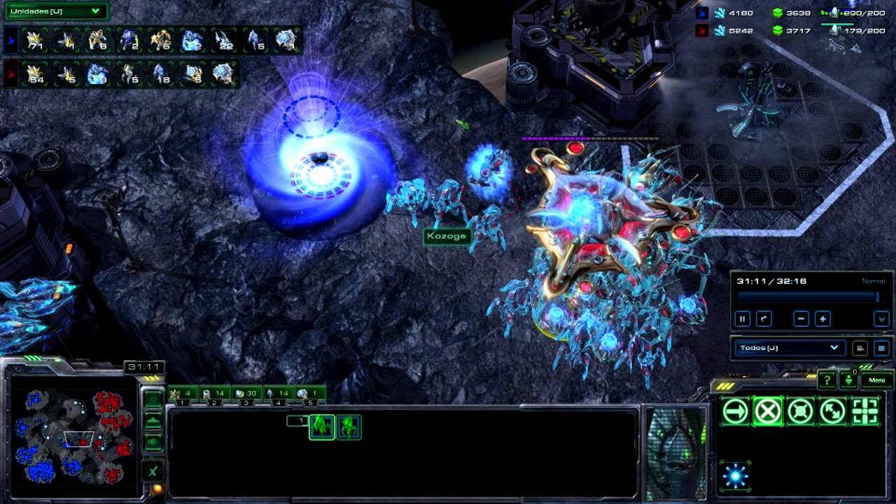 Starcraft 2 PvP, EPIC Mothership vortex - YouTube