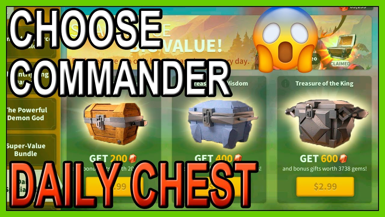 CHOOSE commanders in daily Chests! WHEEL commanders too!!! - Rise of ...