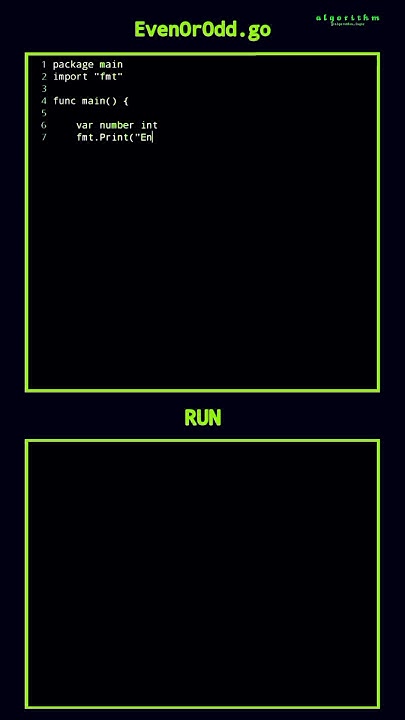 Even or odd program in Go || algorithm version ||‎ @Algorithm_Logic||#Algorithm_Logic #go - YouTube