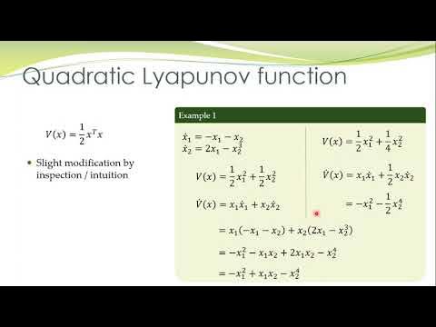 NCS - 18a - Selection of Candidate Lyapunov Function - YouTube