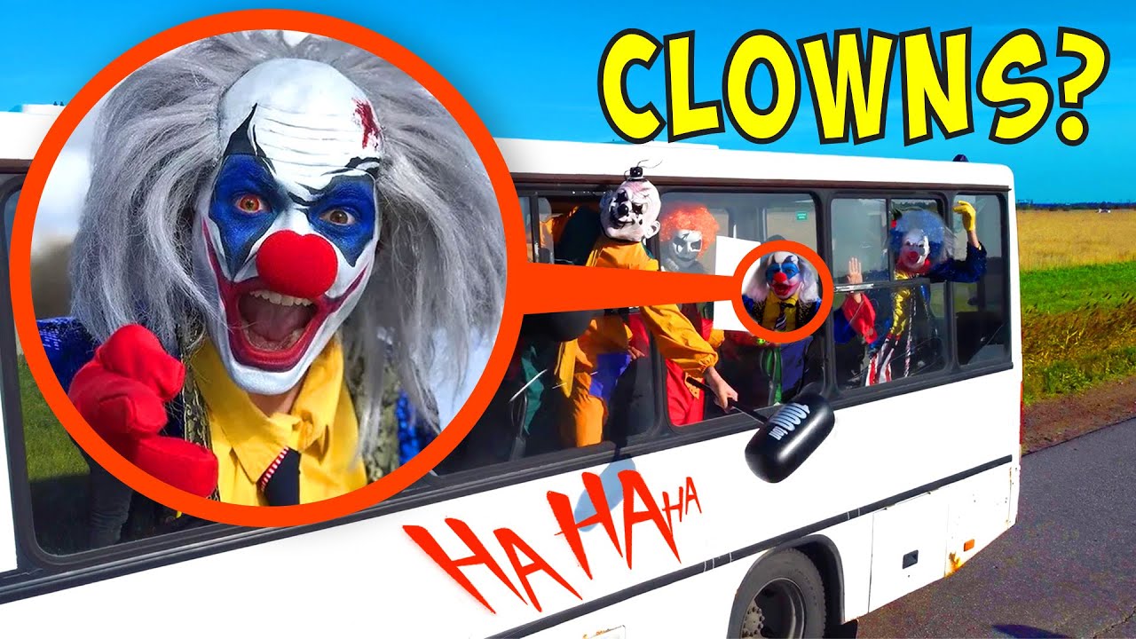 When you see this clown school bus filled with CLOWNS, do not pass it ...