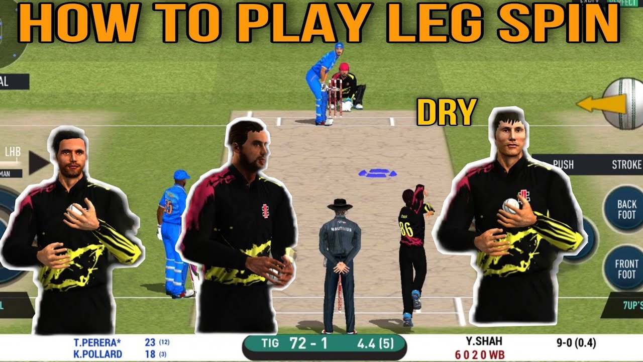 How to play Leg spin and flipper in Real cricket 20 | Dry Pitch ...