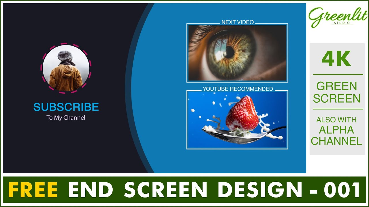 Free Youtube End Screen design Template 001 l youtube end screen ...